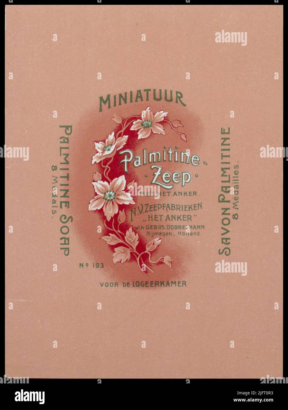 Miniature palmitine soap with the anchor.n.v. Soap factories "The ...