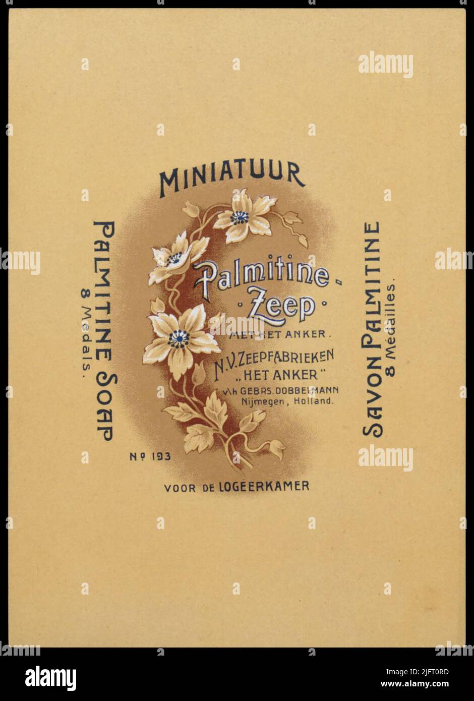Miniature palmitine soap with the anchor.n.v. Soap factories "The ...