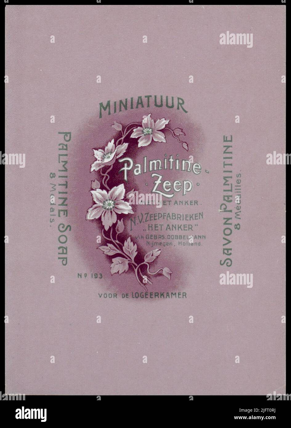 Miniature palmitine soap with the anchor.n.v. Soap factories "The ...