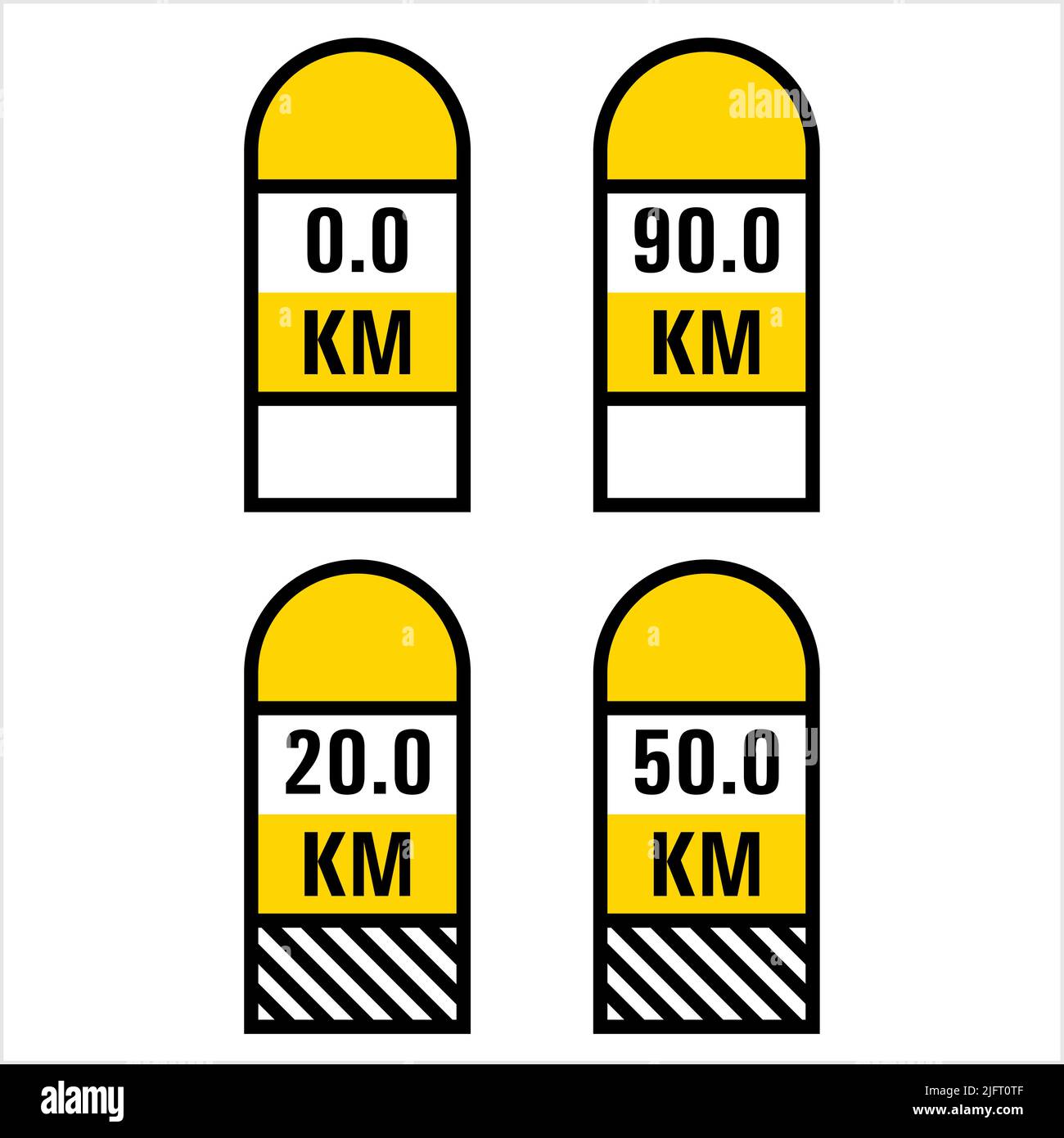 Milestone Icon, Road Side Distance Detail Stone Vector Art Illustration ...