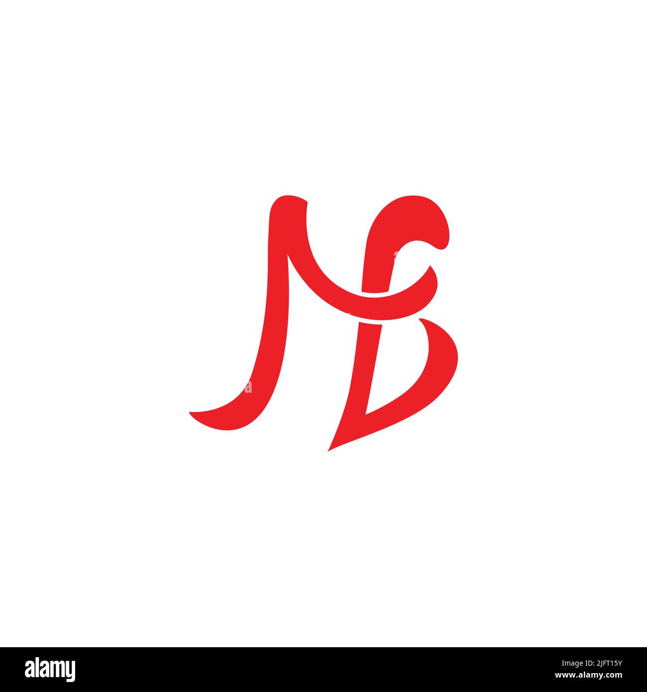 letter nb rb abstract curves simple logo vector Stock Vector Image ...