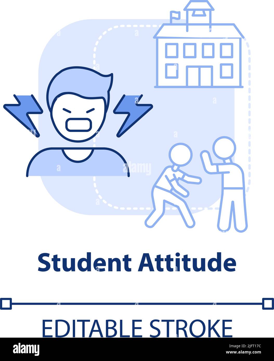 Student attitude light blue concept icon Stock Vector Image & Art - Alamy