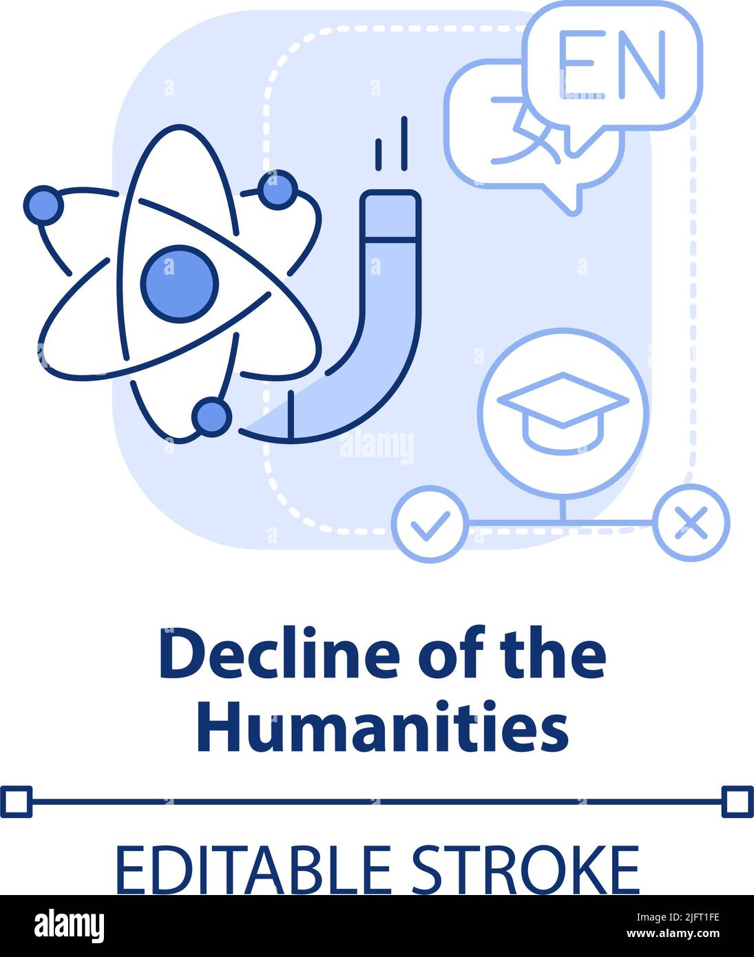 Decline of humanities light blue concept icon Stock Vector Image & Art ...