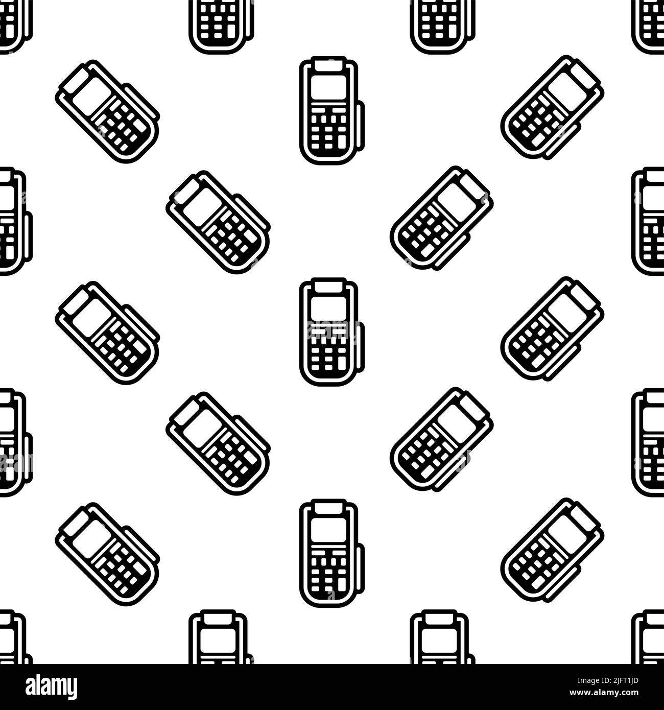 Pos Terminal Icon Seamless Pattern Vector Art Illustration Stock Vector