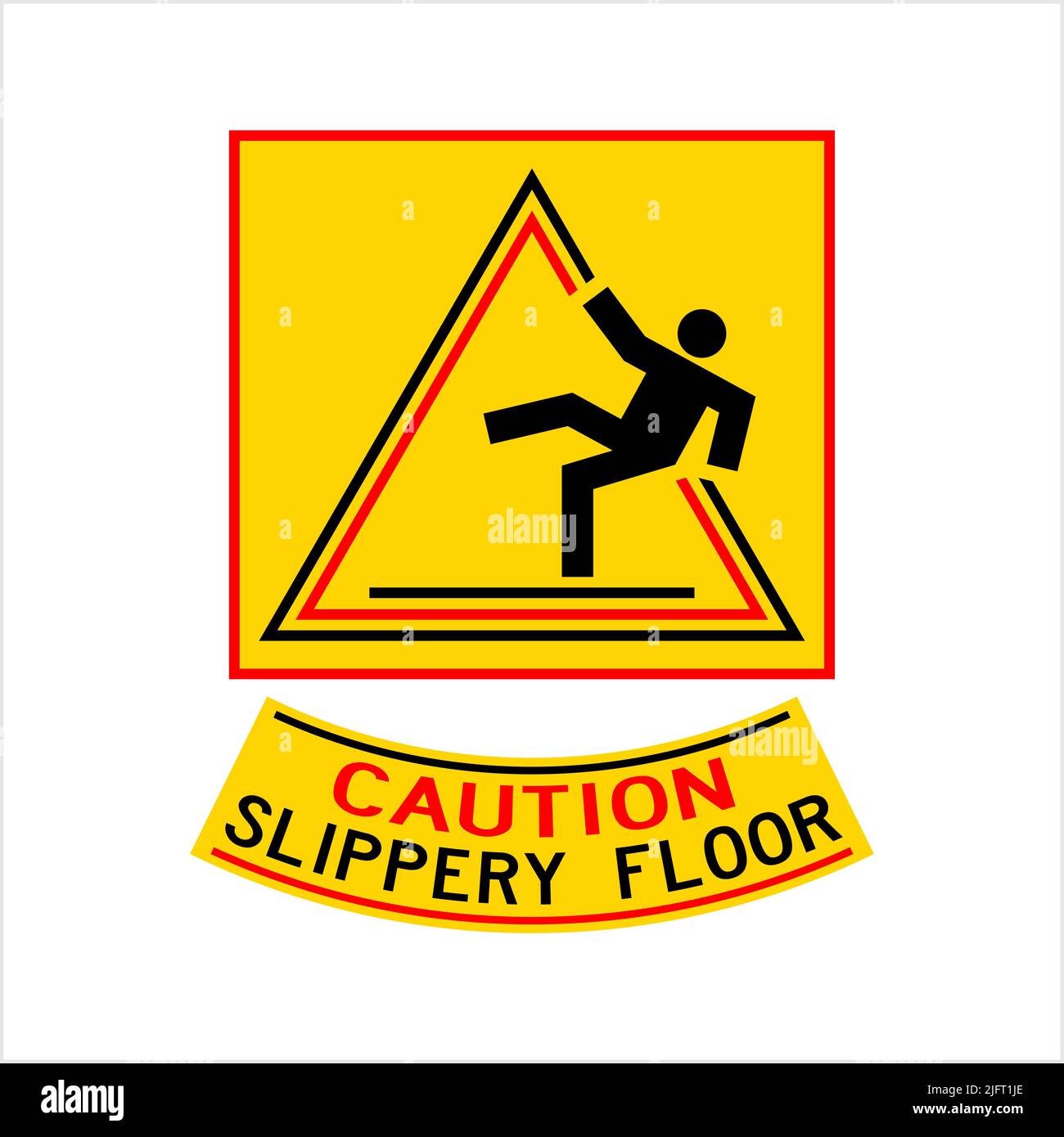 Slippery Floor Caution Sign / Icon Vector Art Illustration Stock Vector ...