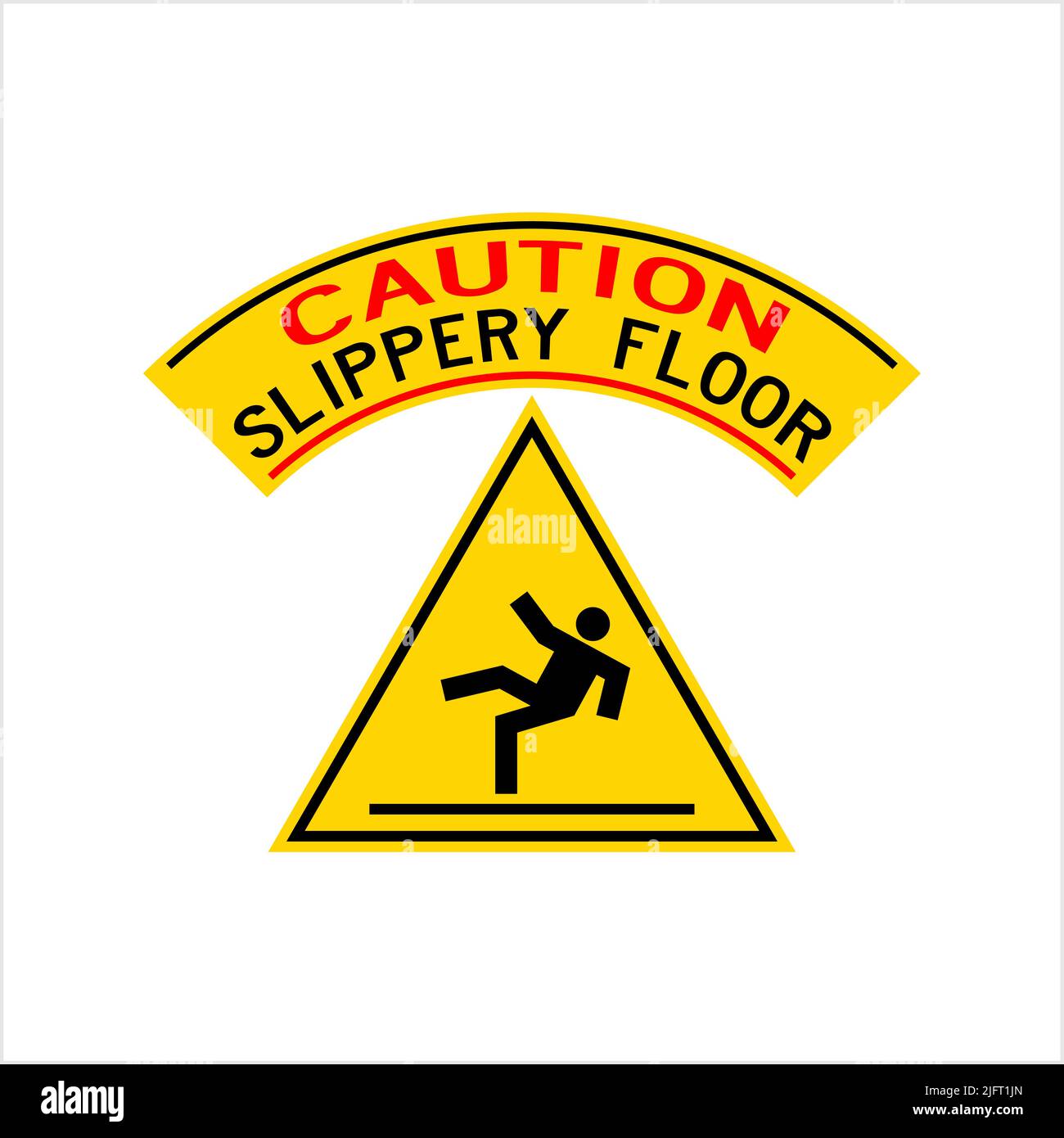 Slippery Floor Caution Sign / Icon Vector Art Illustration Stock Vector ...