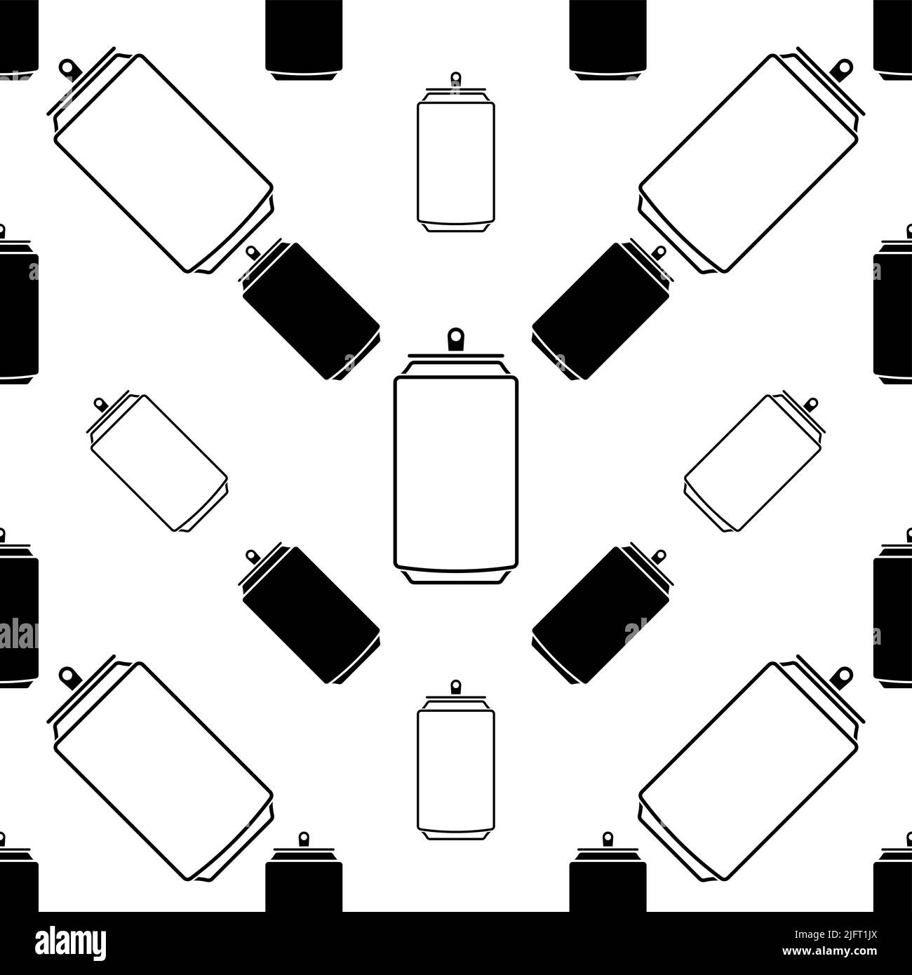 Soda Can Icon Seamless Pattern, Tin Can, Beer Can Icon, Cold Drink Can ...