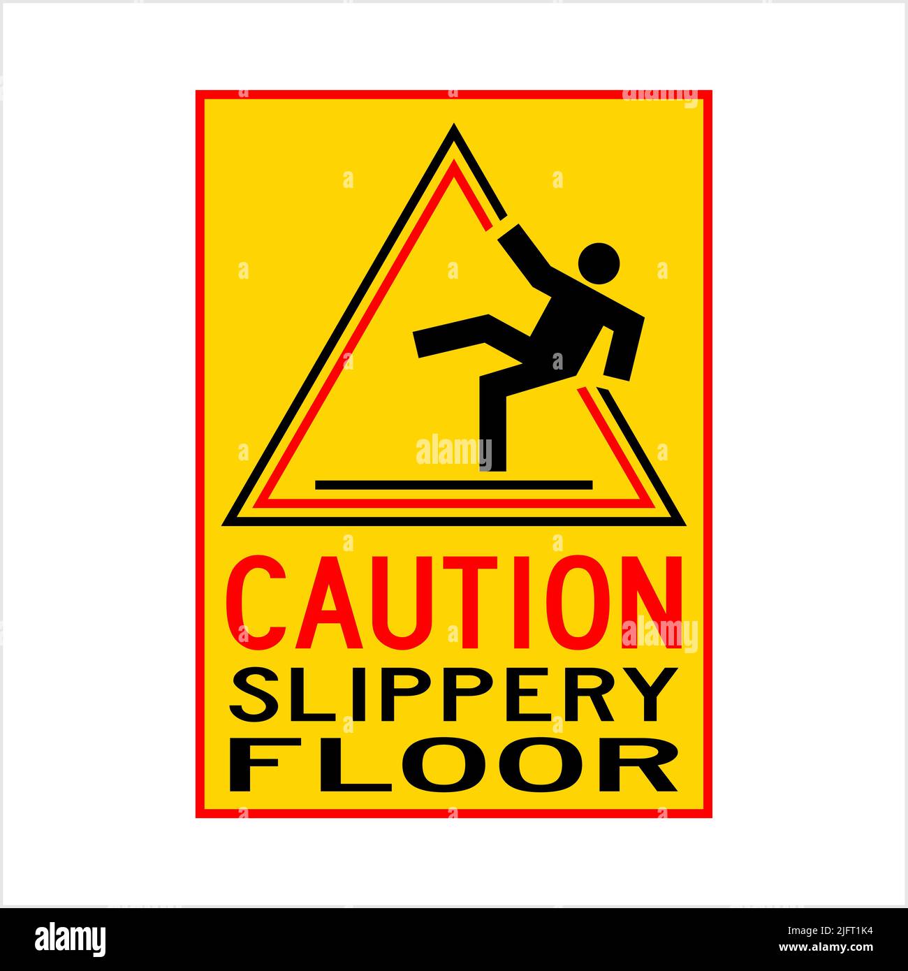 Slippery Floor Caution Sign / Icon Vector Art Illustration Stock Vector ...
