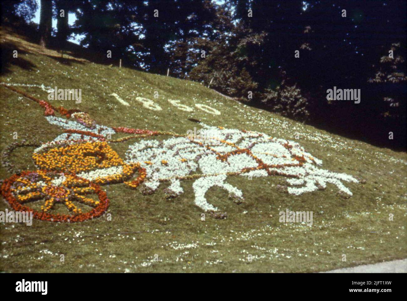 The Roman chariot in flowers made on the hill of the Valkhof, for the ...