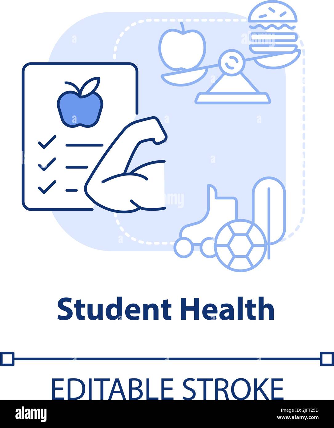 Student health light blue concept icon Stock Vector Image & Art - Alamy
