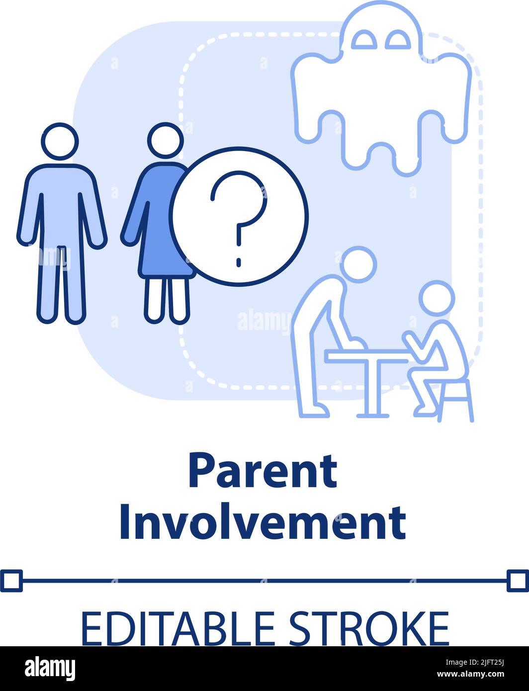 Parent involvement light blue concept icon Stock Vector Image & Art - Alamy