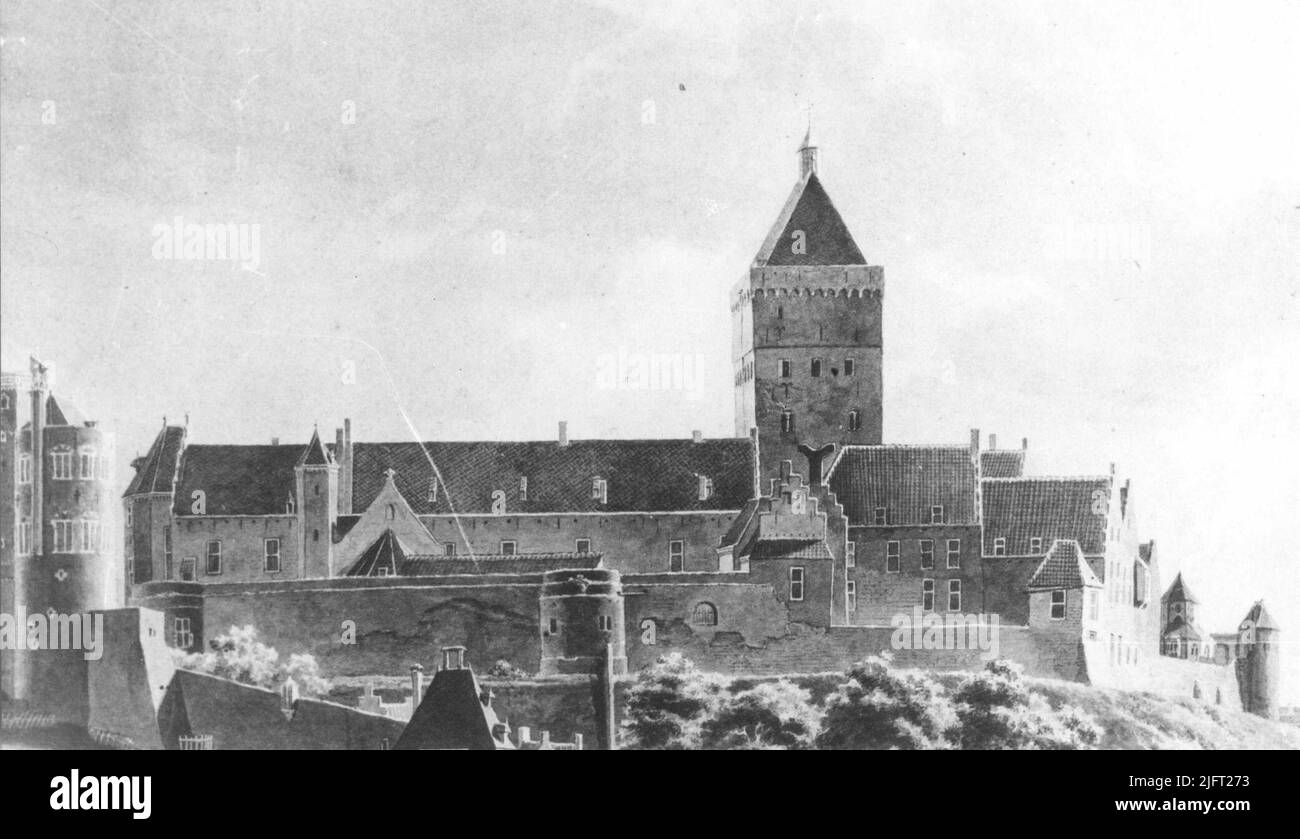 A detail of a gray pen and brush drawing of Hendrik Hoogers (1747-1814 ...