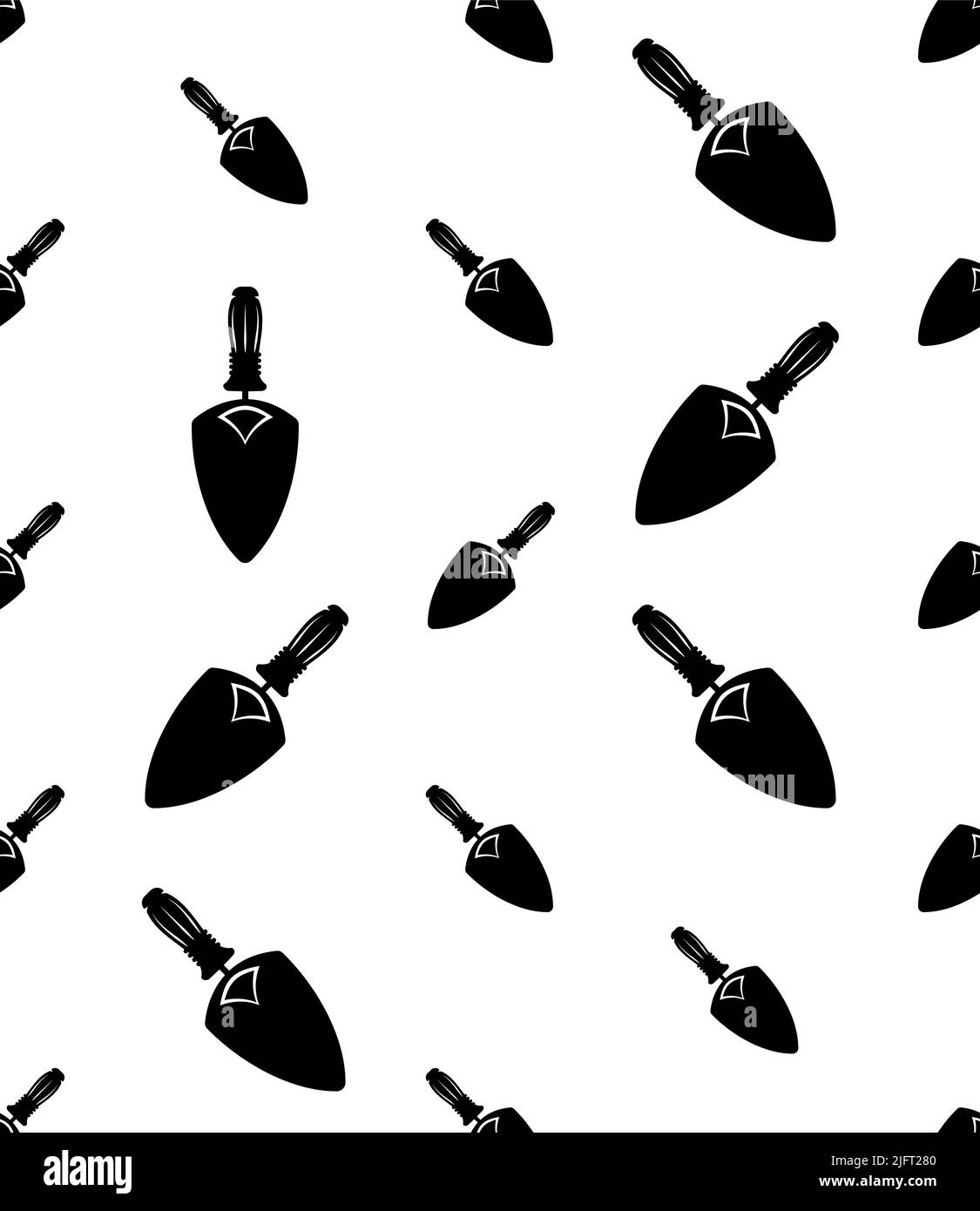 Trowel Icon Seamless Pattern, Trowel Vector Art Illustration Stock ...