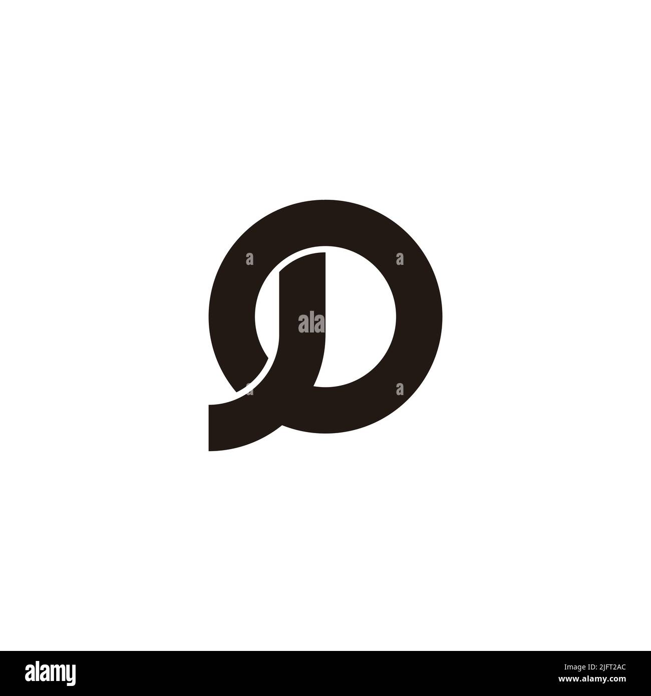 letter jd simple linked overlapping round geometric logo vector Stock ...