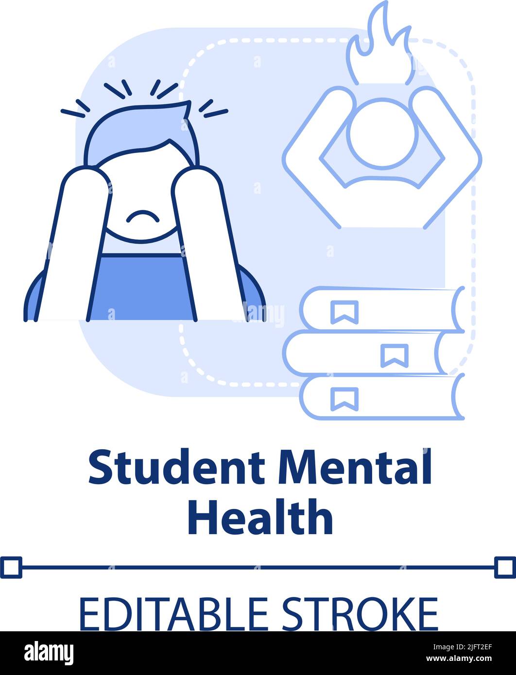 Student mental health light blue concept icon Stock Vector Image & Art ...