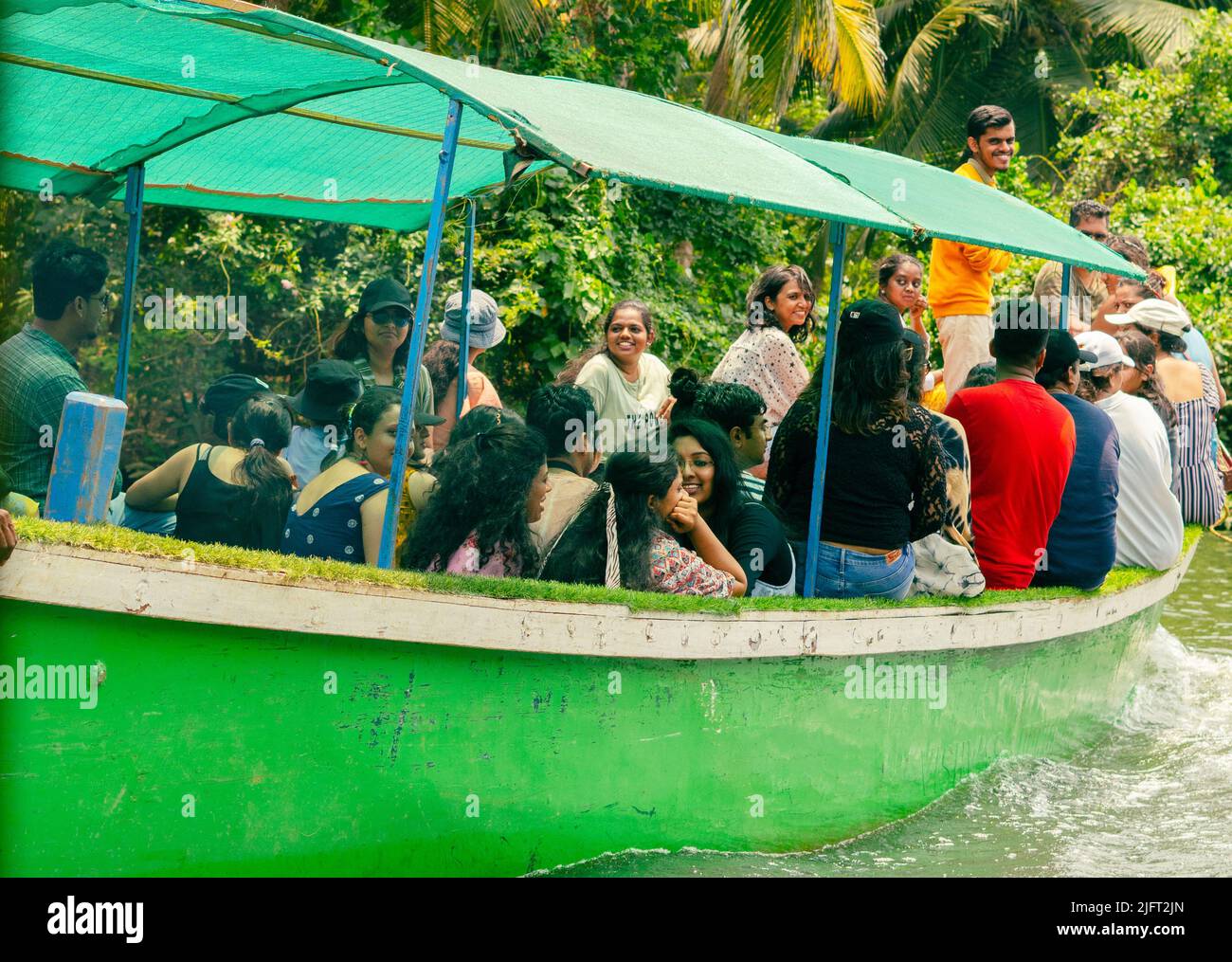 Sharavati river, Karnataka, India - April 03,2022: A Young group of ...