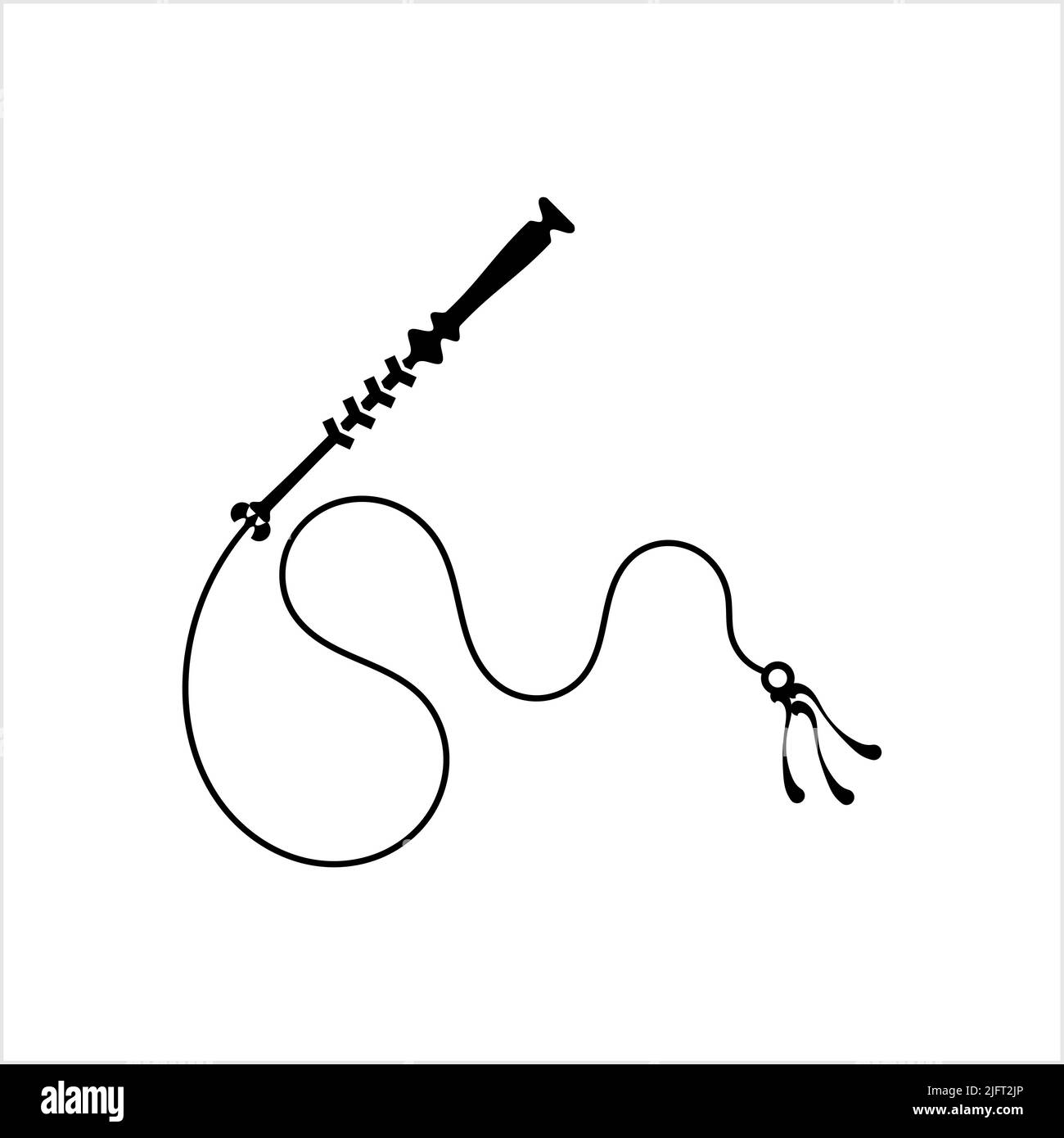 Whip Icon, Riding Whip Icon Vector Art Illustration Stock Vector Image ...