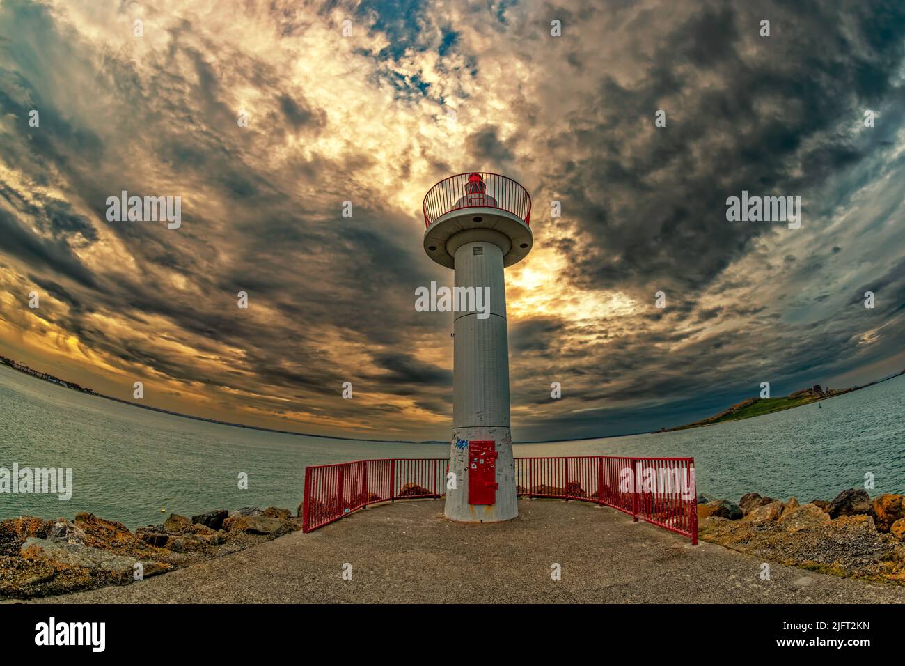 The Harbor lighthouse in Howth is an historic aid to navigation ...