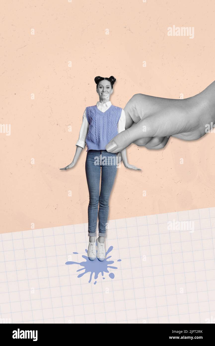 Creative abstract template graphics image of arm writing lady pen plaid ...