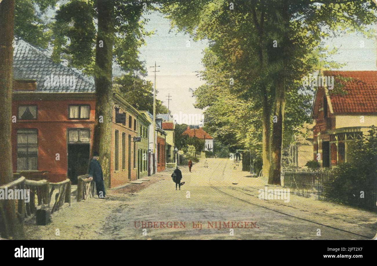 Street scene, at the end of the first decade, with left front, café ...