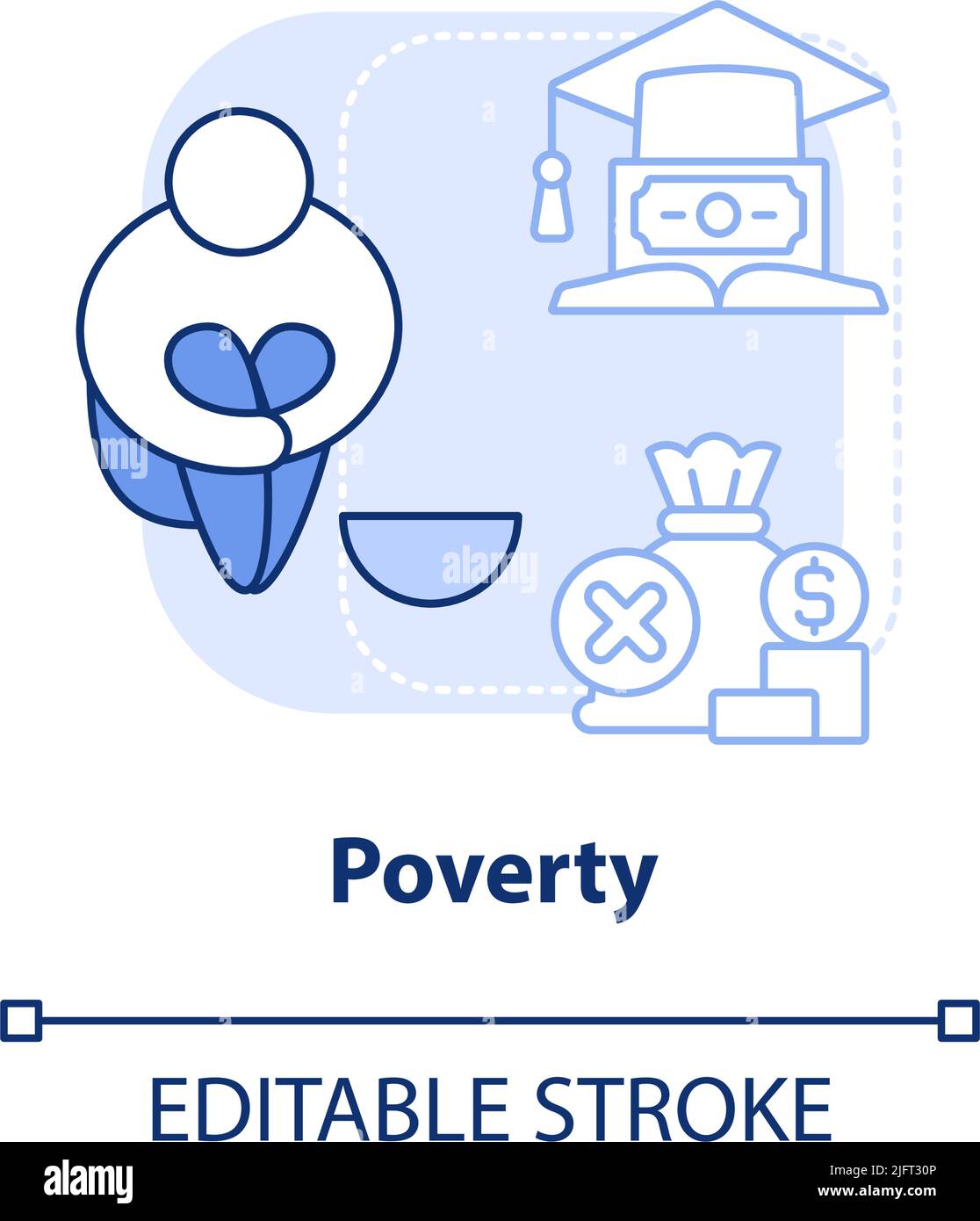 Poverty light blue concept icon Stock Vector Image & Art - Alamy