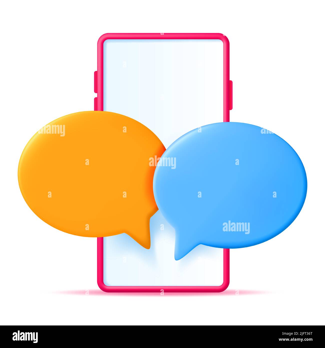 3D Smartphone with Text Bubble Isolated Stock Vector Image & Art - Alamy