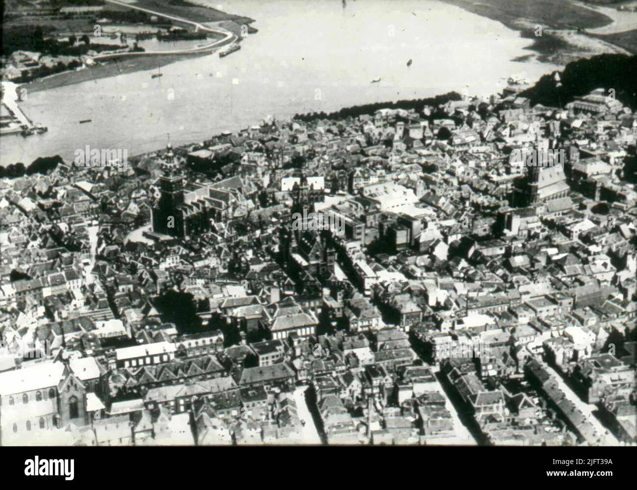 Panorama of Nijmegen. Aerial photo of Nijmegen before the construction ...