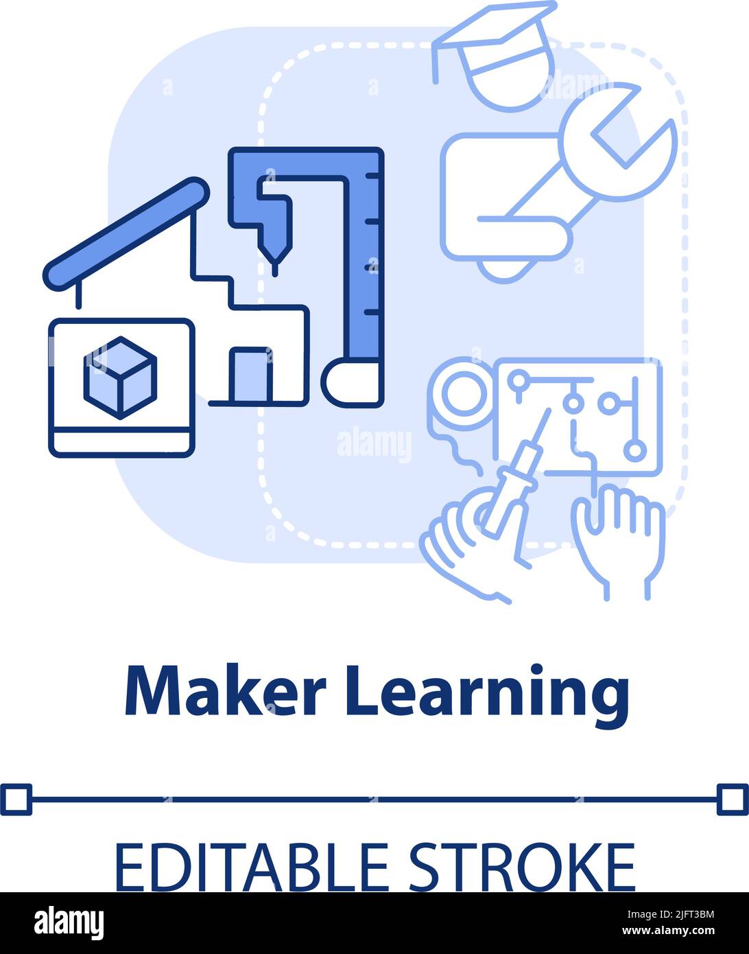 Maker learning light blue concept icon Stock Vector Image & Art - Alamy