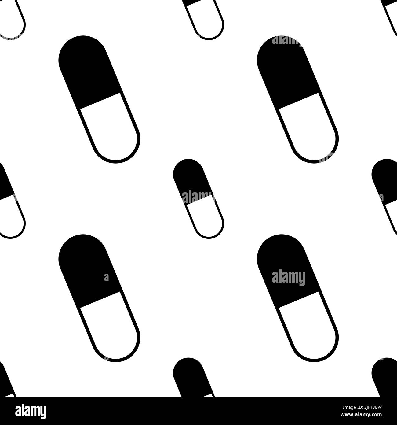 Seamless Pattern Of Capsule Pills Vector Art Illustration Stock Vector ...