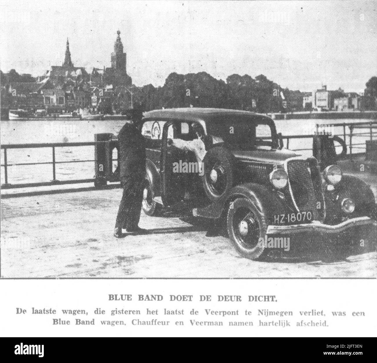 The last car, which last left the ferry yesterday, was a Blue Band ...