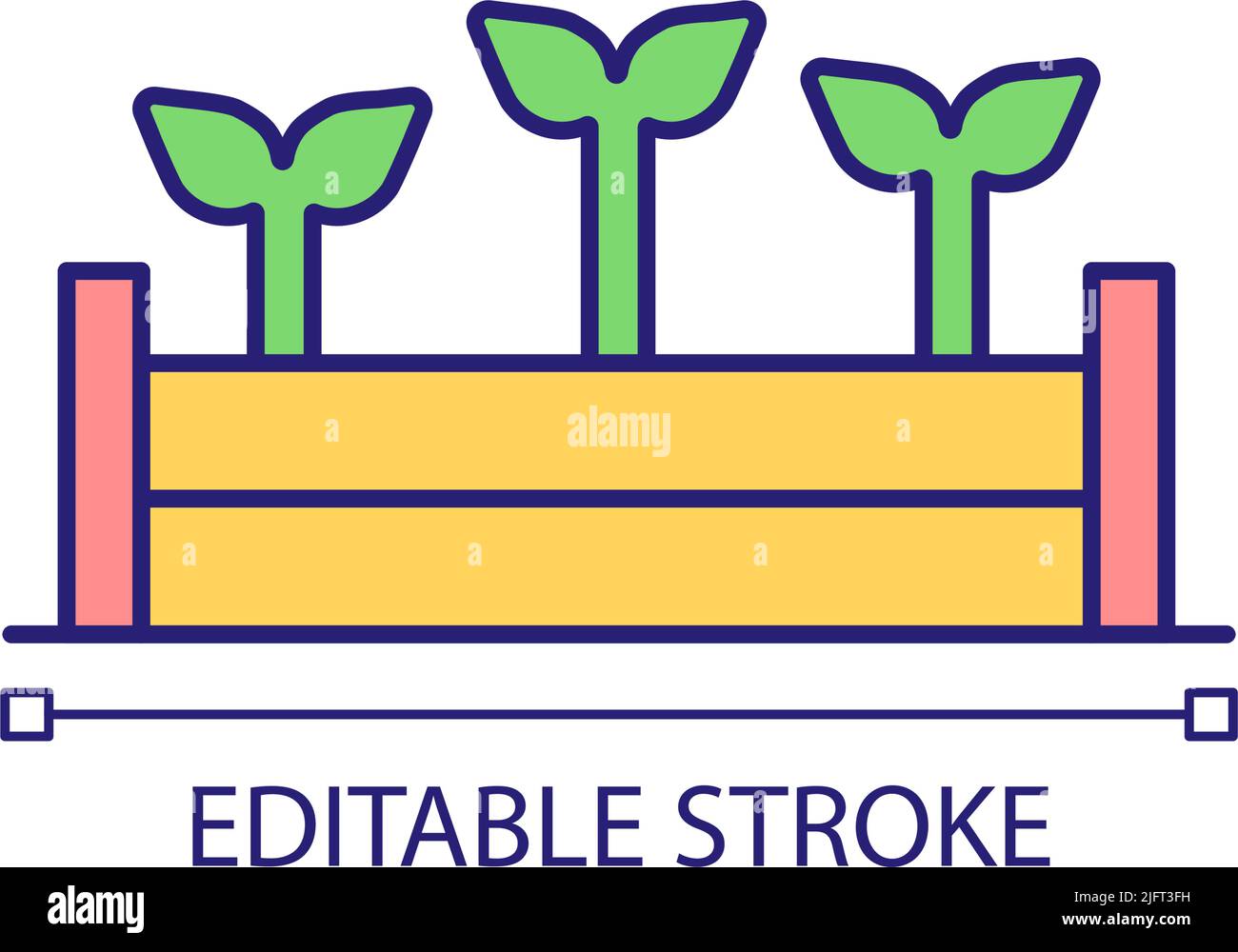 Flower bed color line Stock Vector Images - Alamy