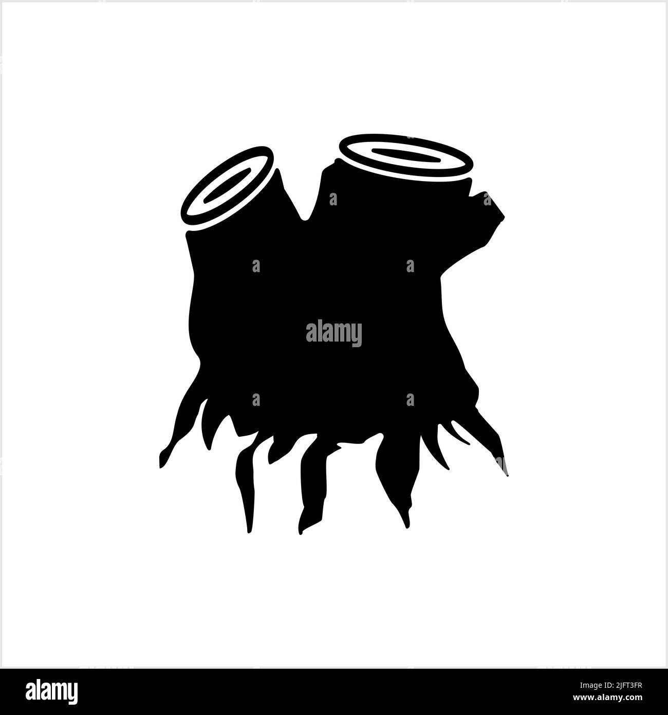 Tree Stump Icon, Tree Stump Vector Art Illustration Stock Vector Image ...