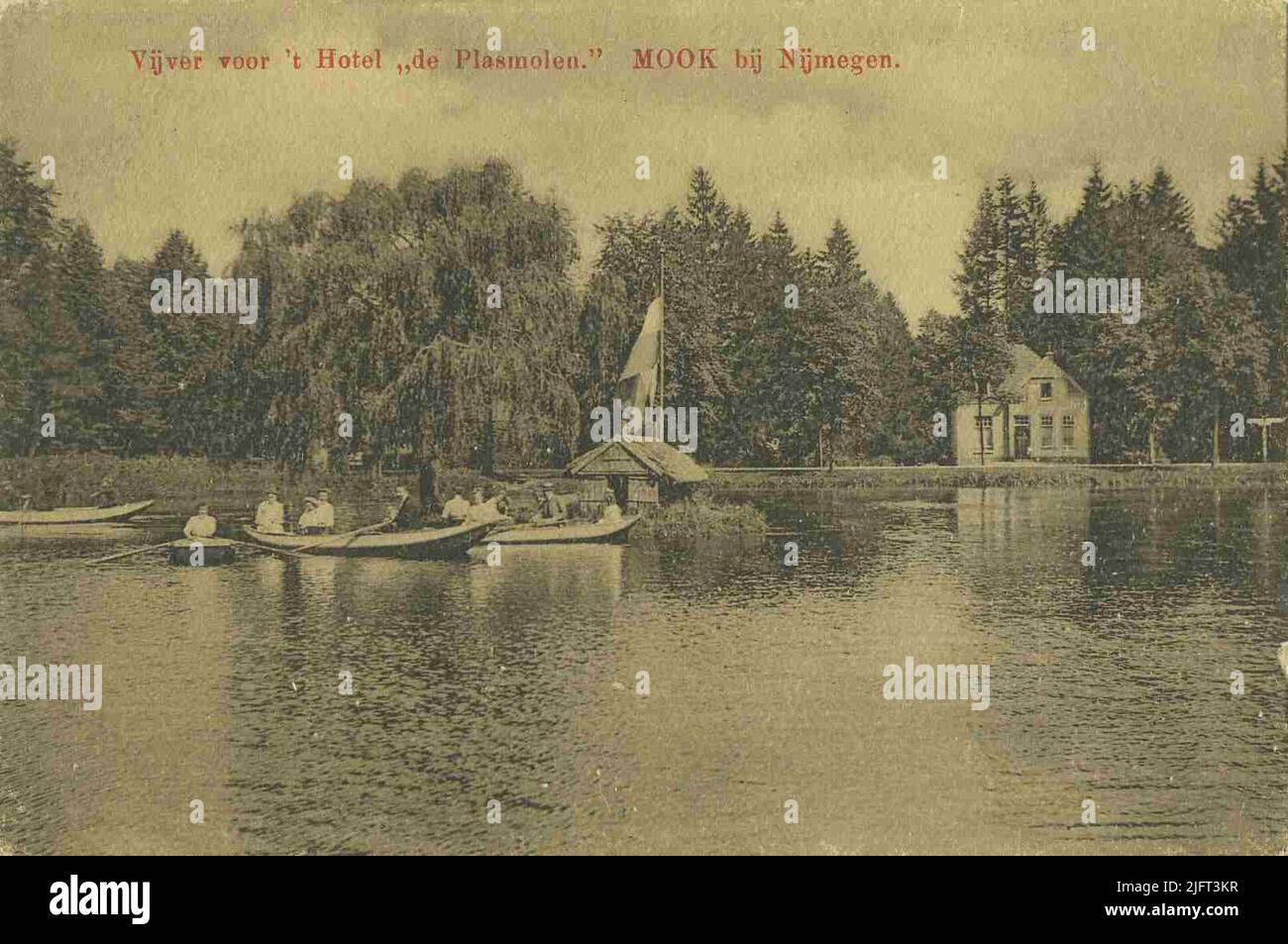 The pond for the hotel De Plasmolen with the Rijksweg and the house of ...
