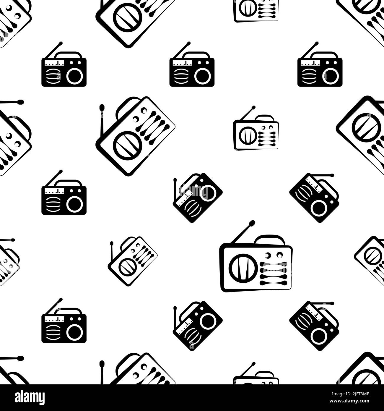 Radio Icon Electronic Device Seamless Pattern Vector Art Illustration Stock Vector Image And Art