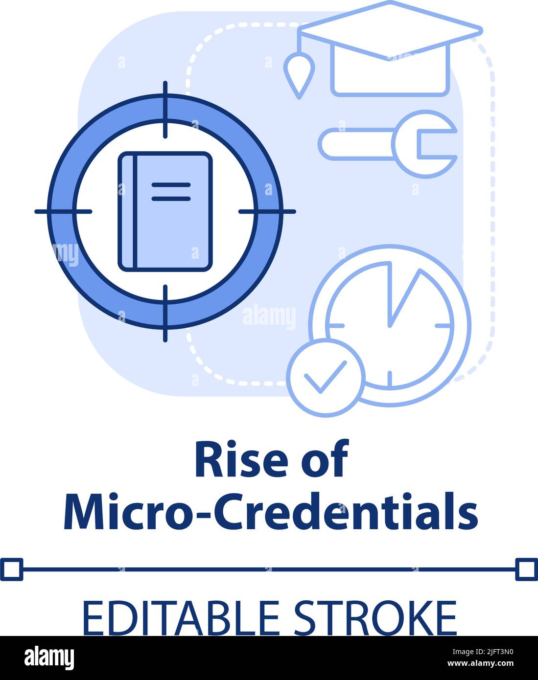 Rise of micro credentials light blue concept icon Stock Vector Image ...