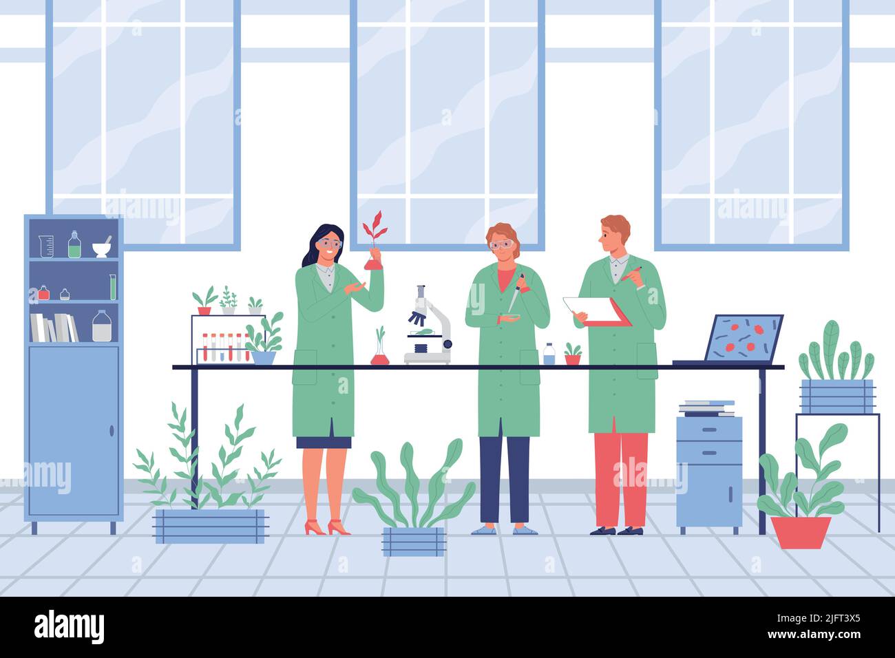 Scientists in the laboratory are conducting research in the field of ...