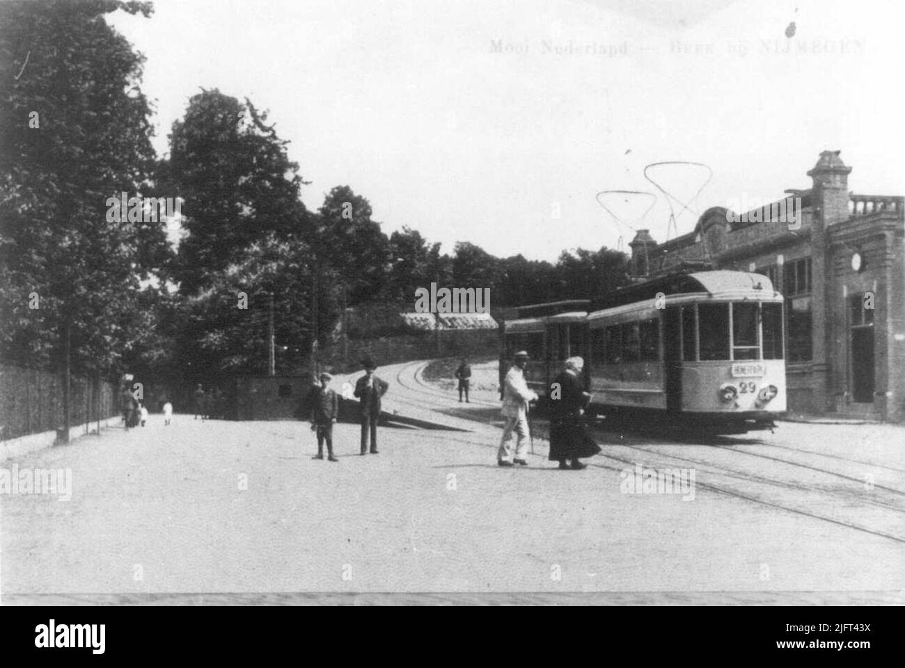 A tram from the mountain track (tram line 2) to Berg en Dal at the ...