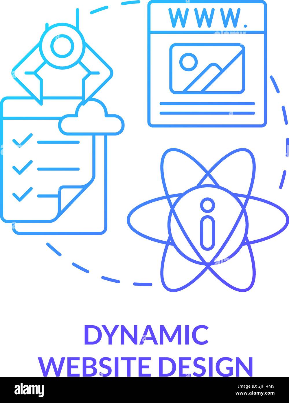 Dynamic website design blue gradient concept icon Stock Vector Image ...