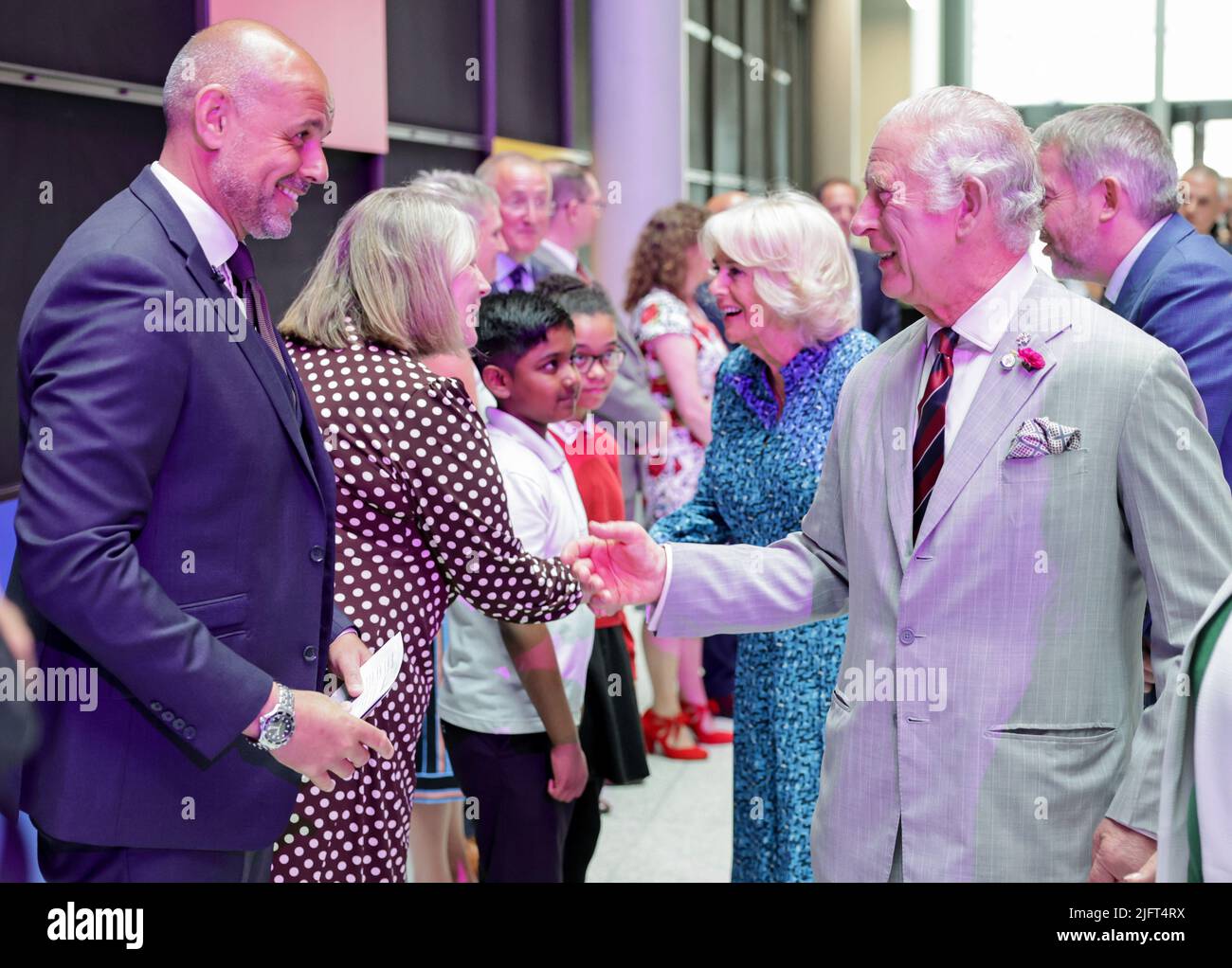 The Prince of Wales and the Duchess of Cornwall visit BBC Wales's new ...