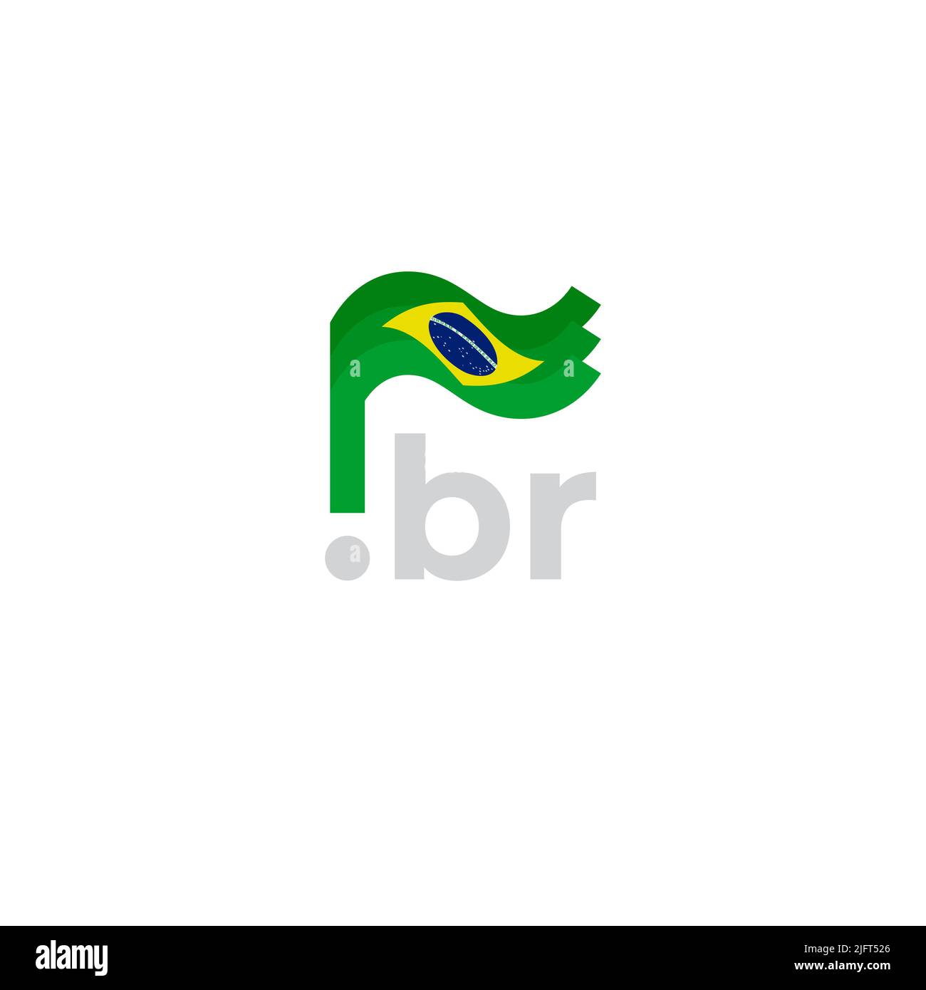 Brazil flag icon. Original simple design of brazilian flag on white ...