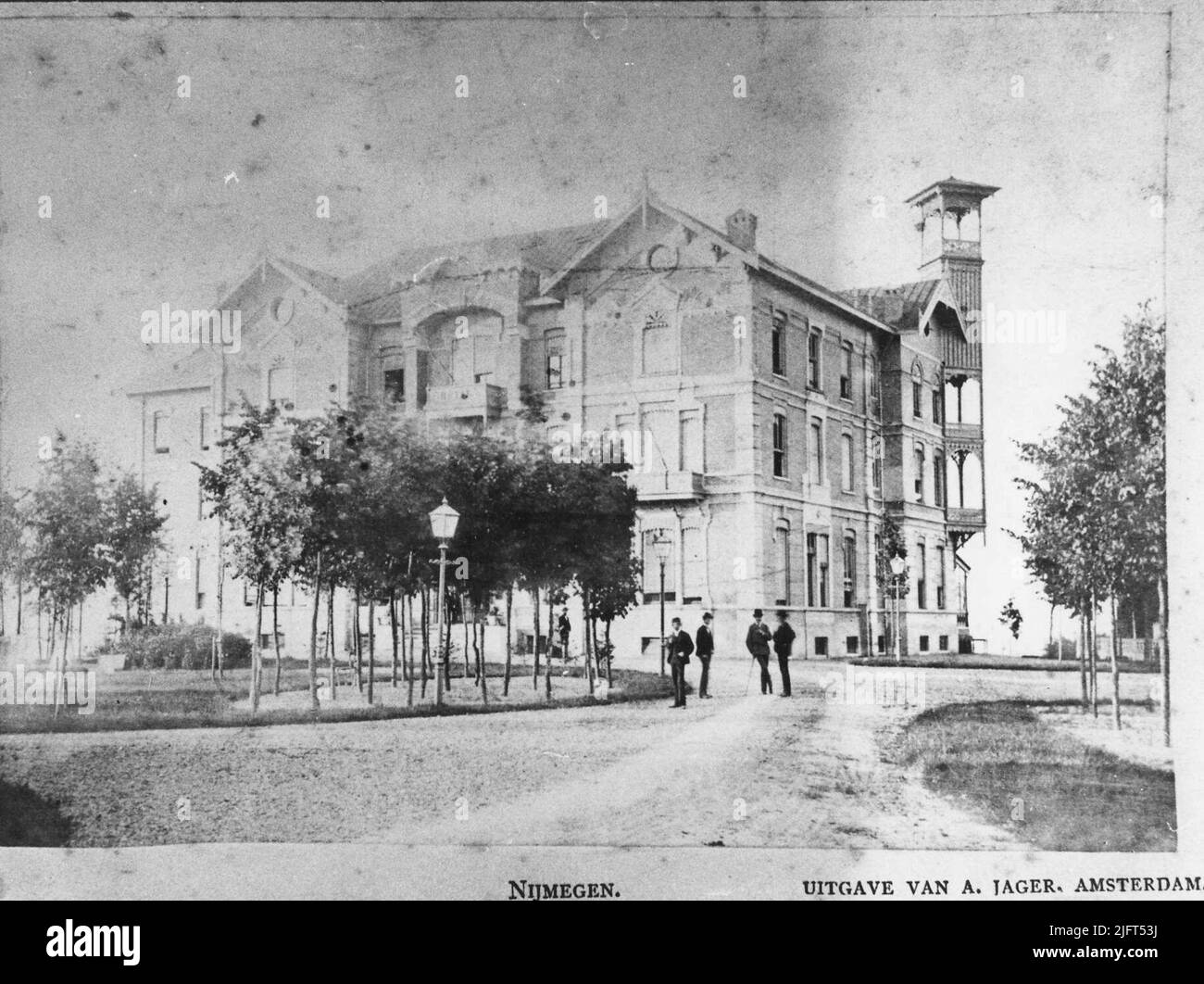 Front and side view of Hotel Groot Berg en Dal with the later ...