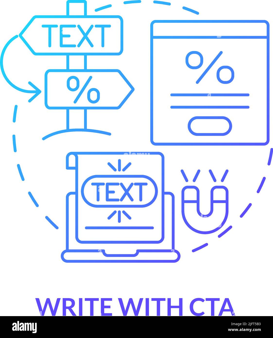 Write with CTA blue gradient concept icon Stock Vector Image & Art - Alamy