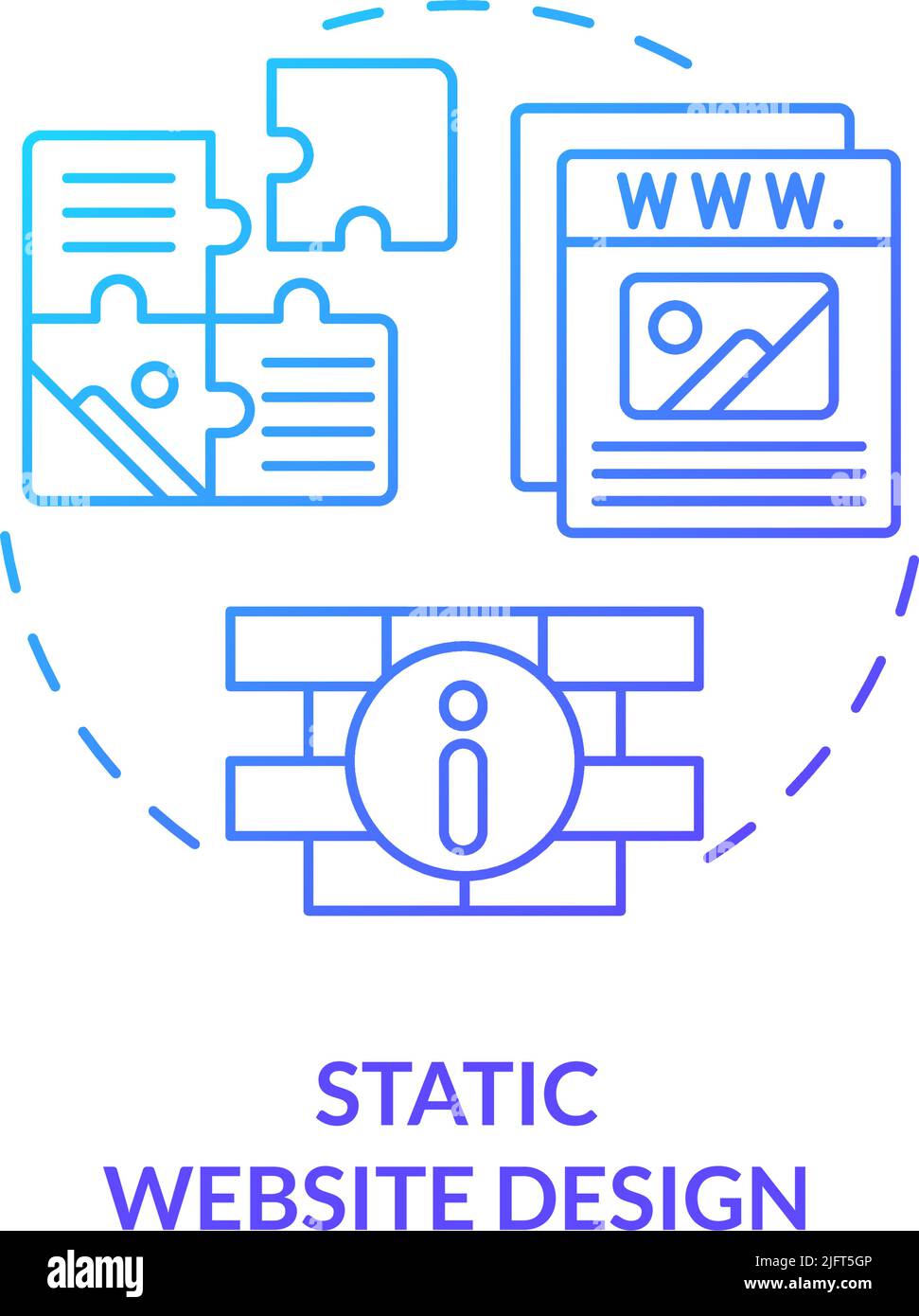 Static website design blue gradient concept icon Stock Vector Image ...