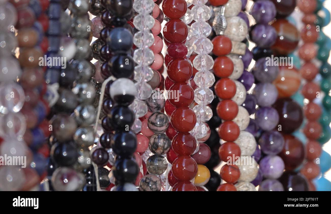 Women's jewelry beads from different materials and different colors ...