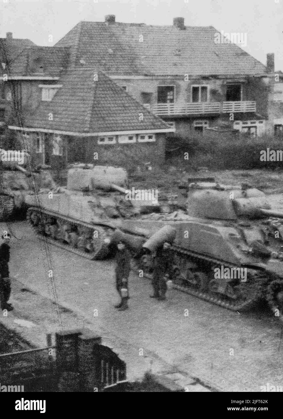 Allied M4A4 Shermantanks just before the start of the final attack on ...