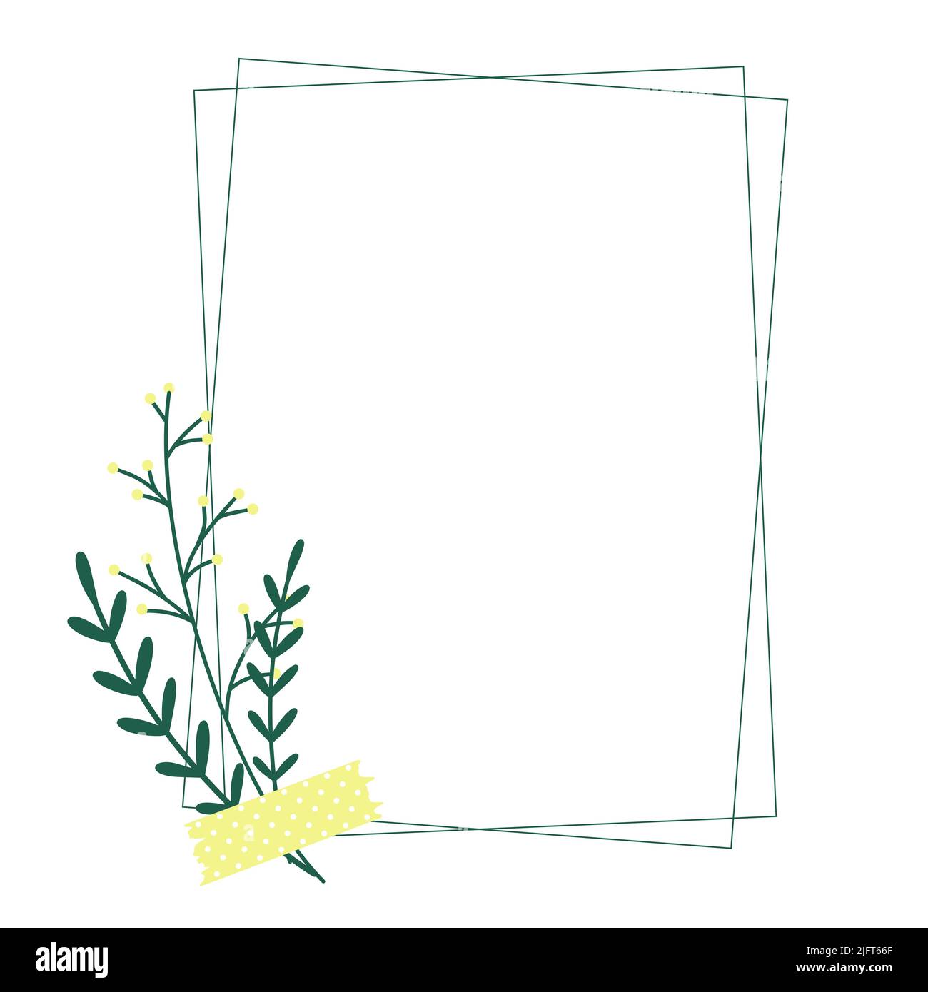 Outline flower rectangular border Cut Out Stock Images & Pictures - Alamy