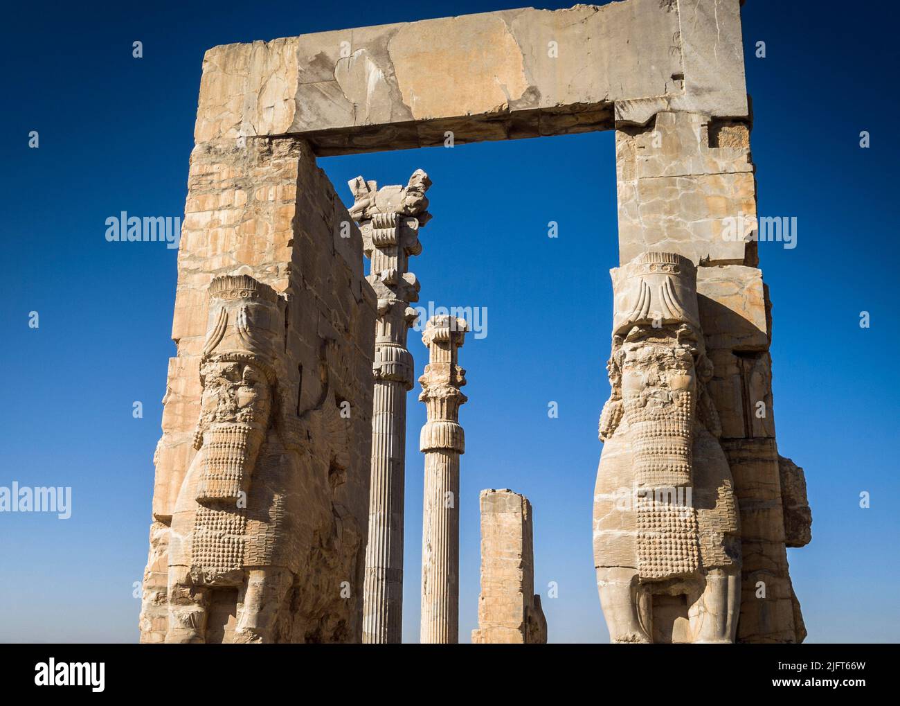 Gate of All Nations in the ancient city ruins of Persepolis, Marvdasht ...