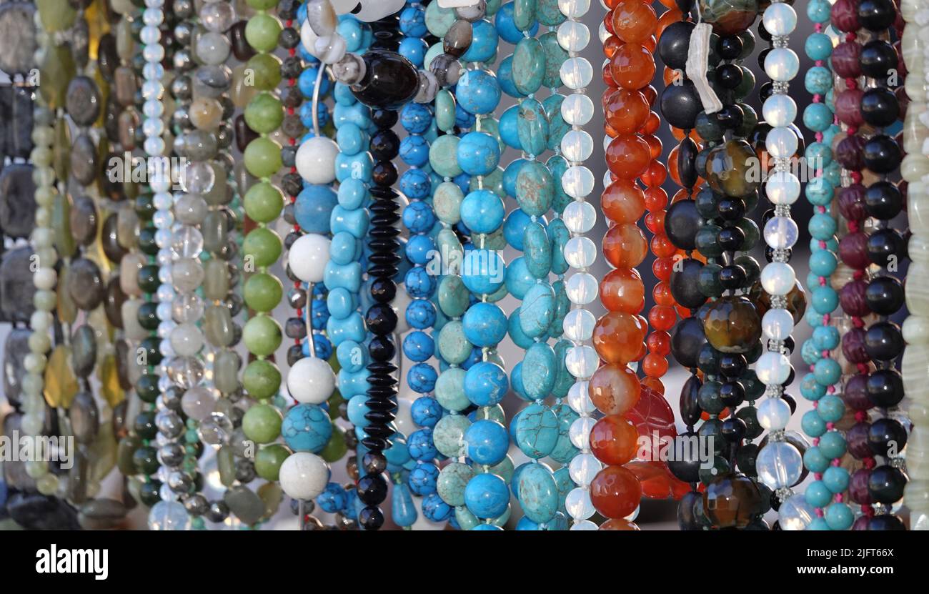 Women's jewelry beads from different materials and different colors ...
