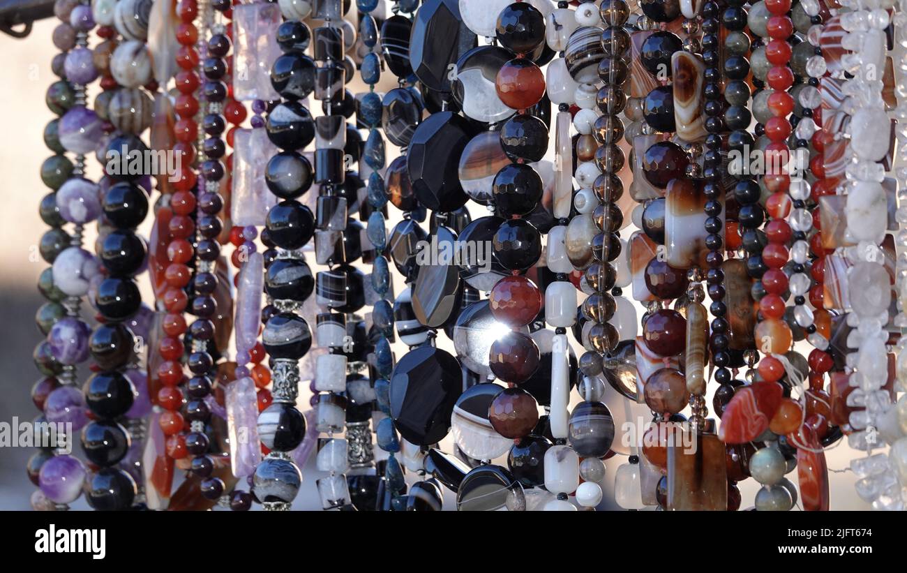 Women's jewelry beads from different materials and different colors ...