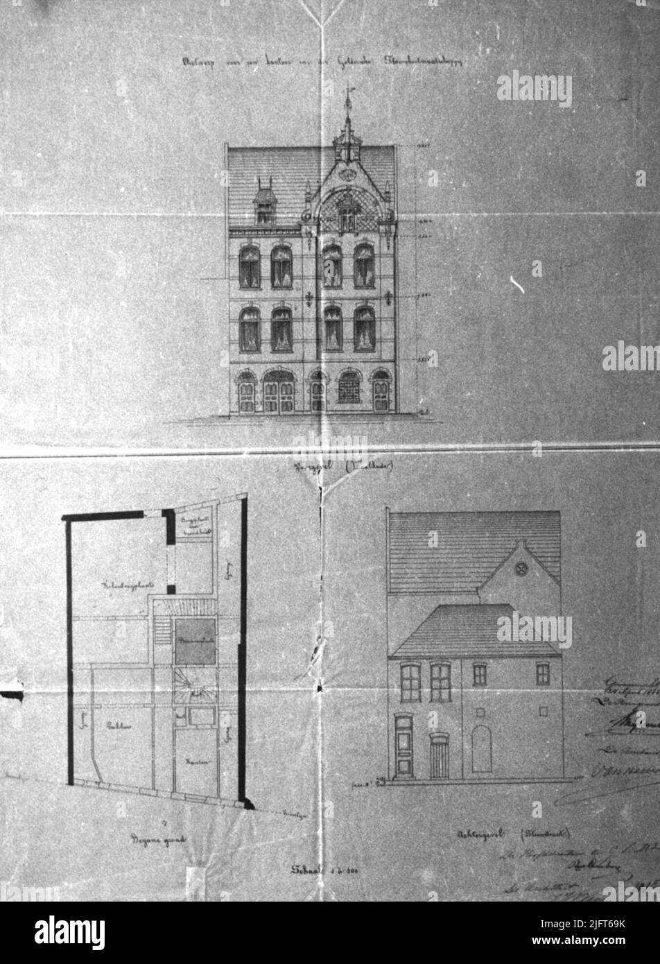 A building plan of the front and rear of the Geldersche ...